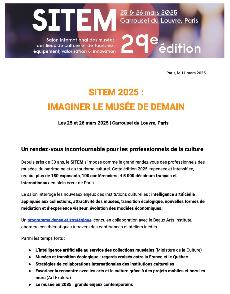 SITEM 2025 – Communiqué de presse - SITEM